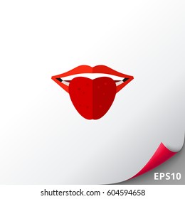 Red Tongue Icon Stock Vector (Royalty Free) 604594658 | Shutterstock