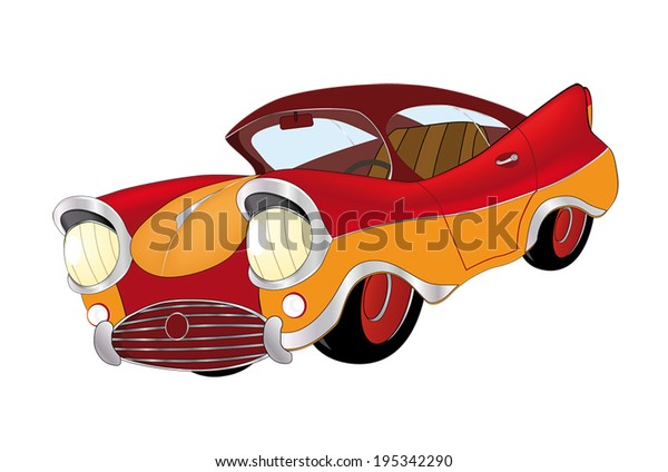 Red Toy Car Cartoon Stock Vector (Royalty Free) 195342290 | Shutterstock