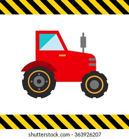 Red Tractor Icon Stock Vector (Royalty Free) 363926207