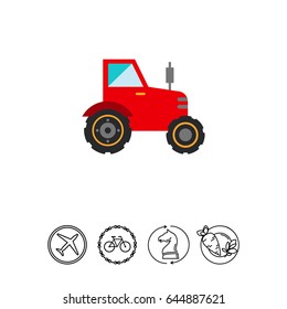 Red Tractor Icon Stock Vector (Royalty Free) 644887621 | Shutterstock
