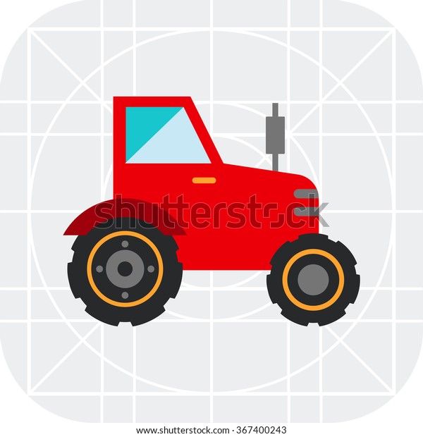 Red Tractor Icon Stock Vector (Royalty Free) 367400243 | Shutterstock