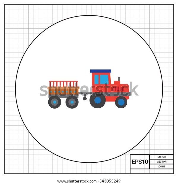 Red Tractor Trailer Stock Vector (Royalty Free) 543055249 | Shutterstock