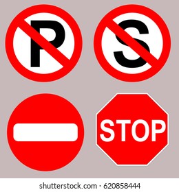 Red Traffic Signs Stock Vector (Royalty Free) 620858444