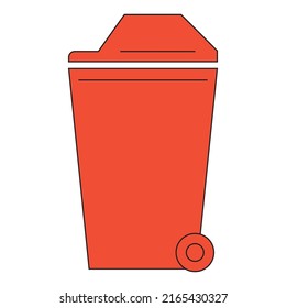 Red Trash Can On White Background Stock Vector (Royalty Free ...