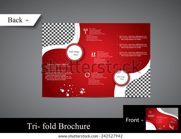 Red Tri Fold Brochure Stock Vector (Royalty Free) 242527942 | Shutterstock