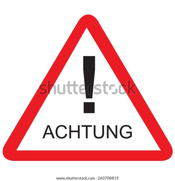 Red Triangle Road Sign German Text Stock Vector (Royalty Free ...