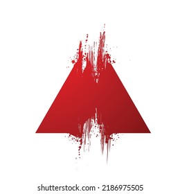 Red Triangle Silhouette Scratched Lines Broken Stock Vector (Royalty ...