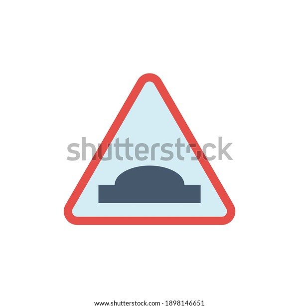 Red Triangle Speed Bumps Road Sign Stock Vector (Royalty Free ...
