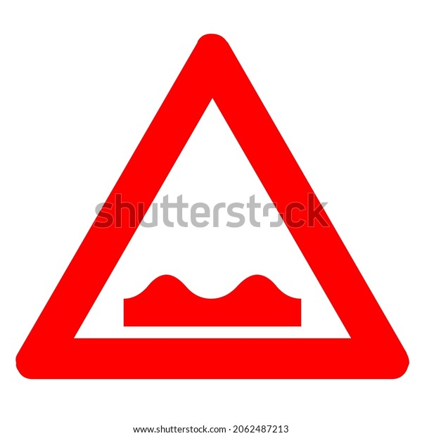 Red Triangle Transportation Bump Road Sign Stock Vector (Royalty Free ...