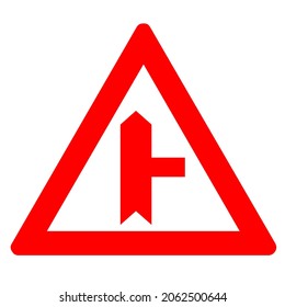Red Triangle Transportation Road Right Cross Stock Vector (Royalty Free ...