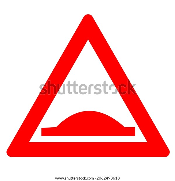 Red Triangle Transportation Road Sign Hump Stock Vector (Royalty Free ...