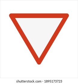 Red Triangle Warning Road Sign Isolated Stock Vector (Royalty Free ...