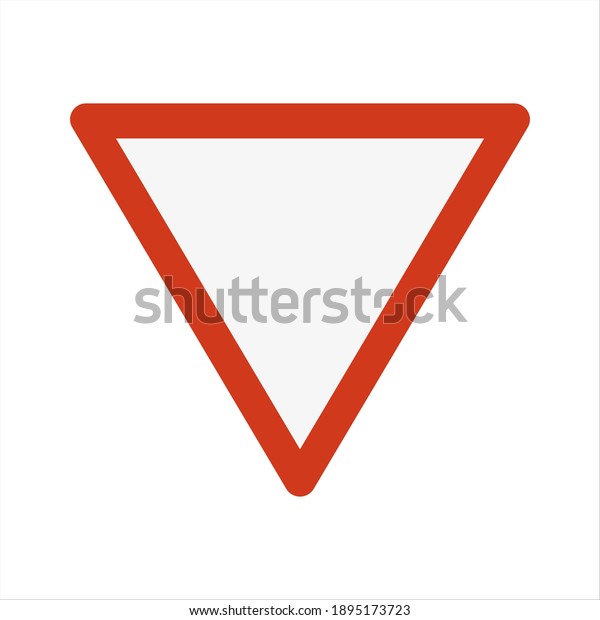 Red Triangle Warning Road Sign Isolated Stock Vector (Royalty Free ...