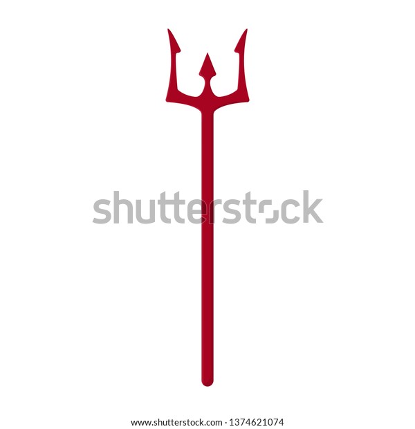 Red Trident Isolated On White Background Stock Vector (Royalty Free ...