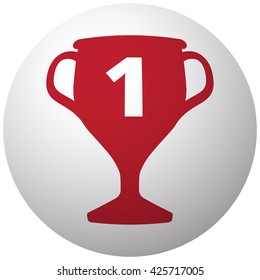 Red Trophy Icon On White Ball Stock Vector (Royalty Free) 425717005 ...