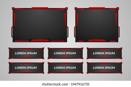 Red Twitch Panel Overlay Online Game Stock Vector (Royalty Free ...