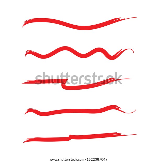 Red Underline Set On White Background Stock Vector (Royalty Free ...