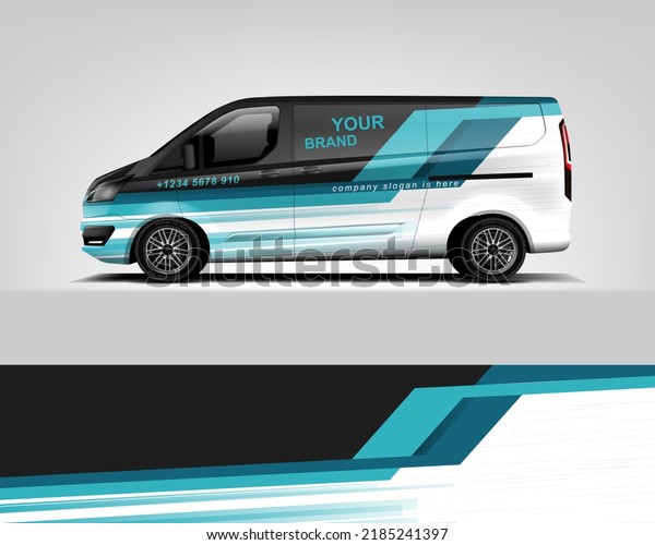 Red Van Wrap Design Abstract Geometric Stock Vector (Royalty Free ...