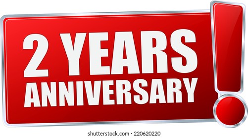 Red Vector 2 Years Anniversary Sign Stock Vector (Royalty Free ...