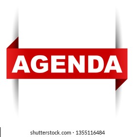 Red Vector Banner Agenda Stock Vector (Royalty Free) 1355116484 ...