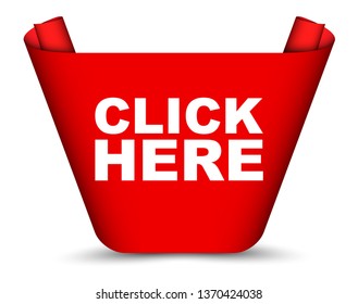 Red Vector Banner Click Here Stock Vector (Royalty Free) 1370424038 ...
