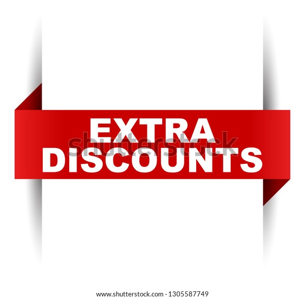 Red Vector Banner Extra Discounts Stock Vector (Royalty Free ...