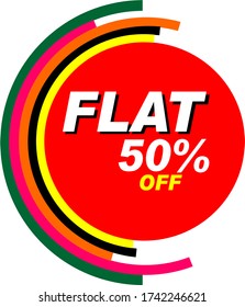 Red Vector Banner Flat 50 Off Stock Vector (Royalty Free) 1742246621 | Shutterstock
