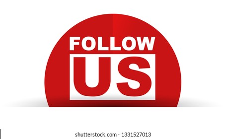Red Vector Banner Follow Us Stock Vector (Royalty Free) 1331527013 ...