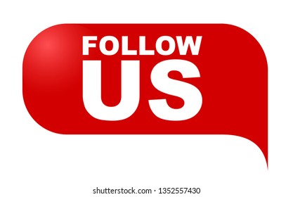 Red Vector Banner Follow Us Stock Vector (Royalty Free) 1352557430 ...