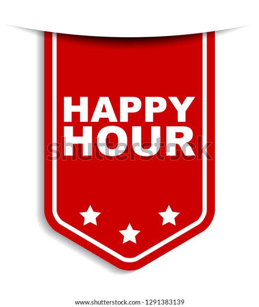 Red Vector Banner Happy Hour Stock Vector (Royalty Free) 1291383139 ...