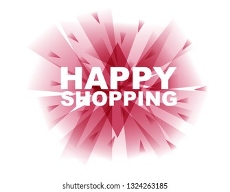 Red Vector Banner Happy Shopping Stock Vector (Royalty Free) 1324263185 ...