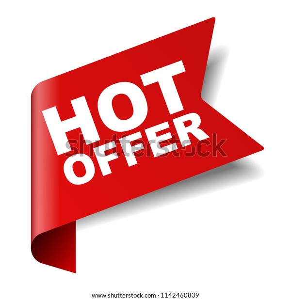 Red Vector Banner Hot Offer Stock Vector (Royalty Free) 1142460839 ...