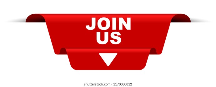 Red Vector Banner Join Us Stock Vector (Royalty Free) 1170380812 ...