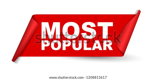 Red Vector Banner Most Popular Stock Vector (Royalty Free) 1208813617 ...