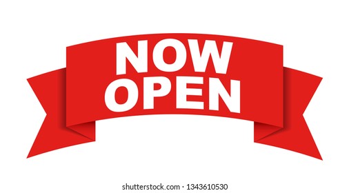 Red Vector Banner Now Open Stock Vector (Royalty Free) 1343610530 ...