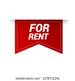 Red Vector Banner Ribbon Rent Stock Vector (Royalty Free) 1278711241 ...