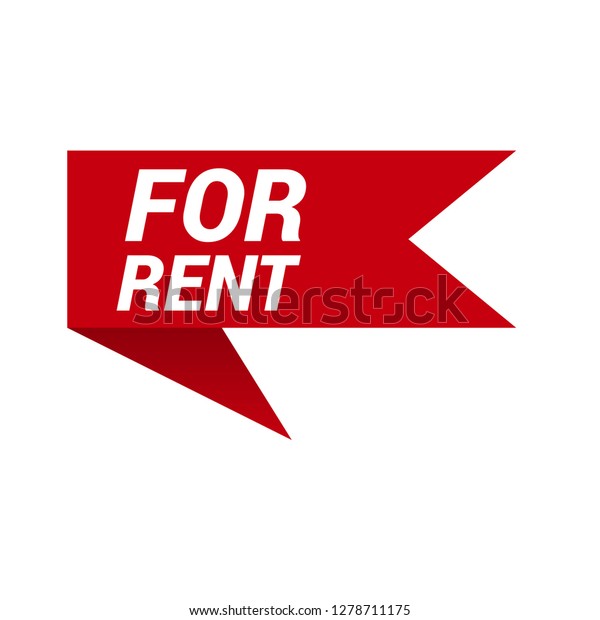 Red Vector Banner Ribbon Rent Stock Vector (Royalty Free) 1278711175 ...