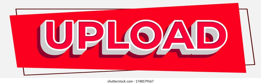 Red Vector Banner Upload On White Stock Vector (Royalty Free ...