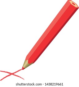 Red Vector Crayon Drawing Cross Stock Vector (Royalty Free) 1438219661 ...