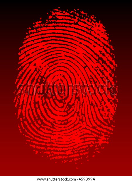 Red Vector Fingerprint On Black Faded Stock Vector (Royalty Free) 4593994
