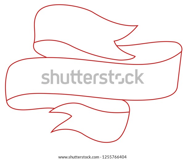 Red Vector Folded Ribbon Outline Scarlet Stock Vector (Royalty Free ...