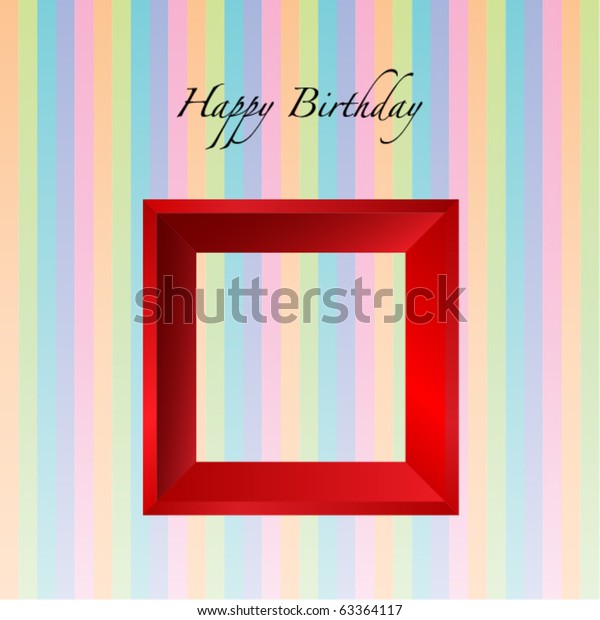 Vektor Stok Red Vector Frame Birthday Invitation (Tanpa Royalti ...