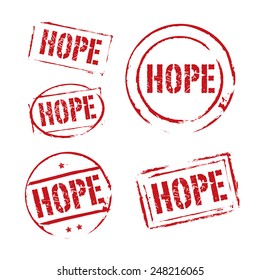 Red Vector Grunge Stamps Hope Icon: เวกเตอร์สต็อก (ปลอดค่าลิขสิทธิ์ ...