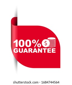 Red Vector Illustration Banner 100 Guarantee Stock Vector (Royalty Free ...