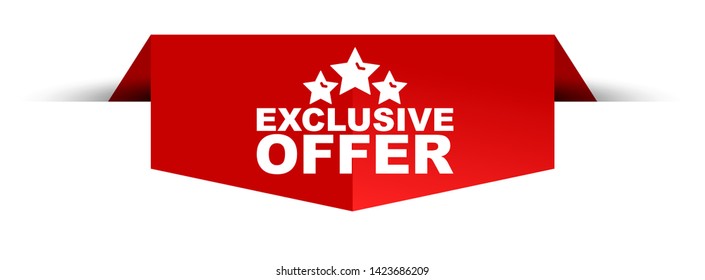 Red Vector Illustration Banner Exclusive Offer Stock Vector (Royalty ... Red Vector Illustration Banner Exclusive Offer Stock Vector (Royalty ...