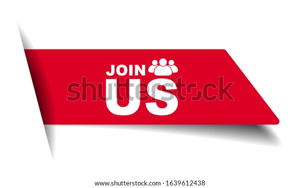 Red Vector Illustration Banner Join Us Stock Vector (Royalty Free ...