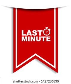Red Vector Illustration Banner Last Minute Stock Vector (Royalty Free ...