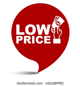 Red Vector Illustration Banner Low Price Stock Vector (Royalty Free ...