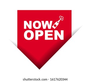 Red Vector Illustration Banner Now Open: เวกเตอร์สต็อก (ปลอดค่า ...