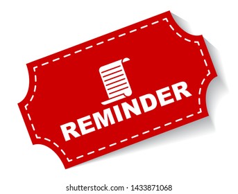 Red Vector Illustration Banner Reminder Stock Vector (Royalty Free ...
